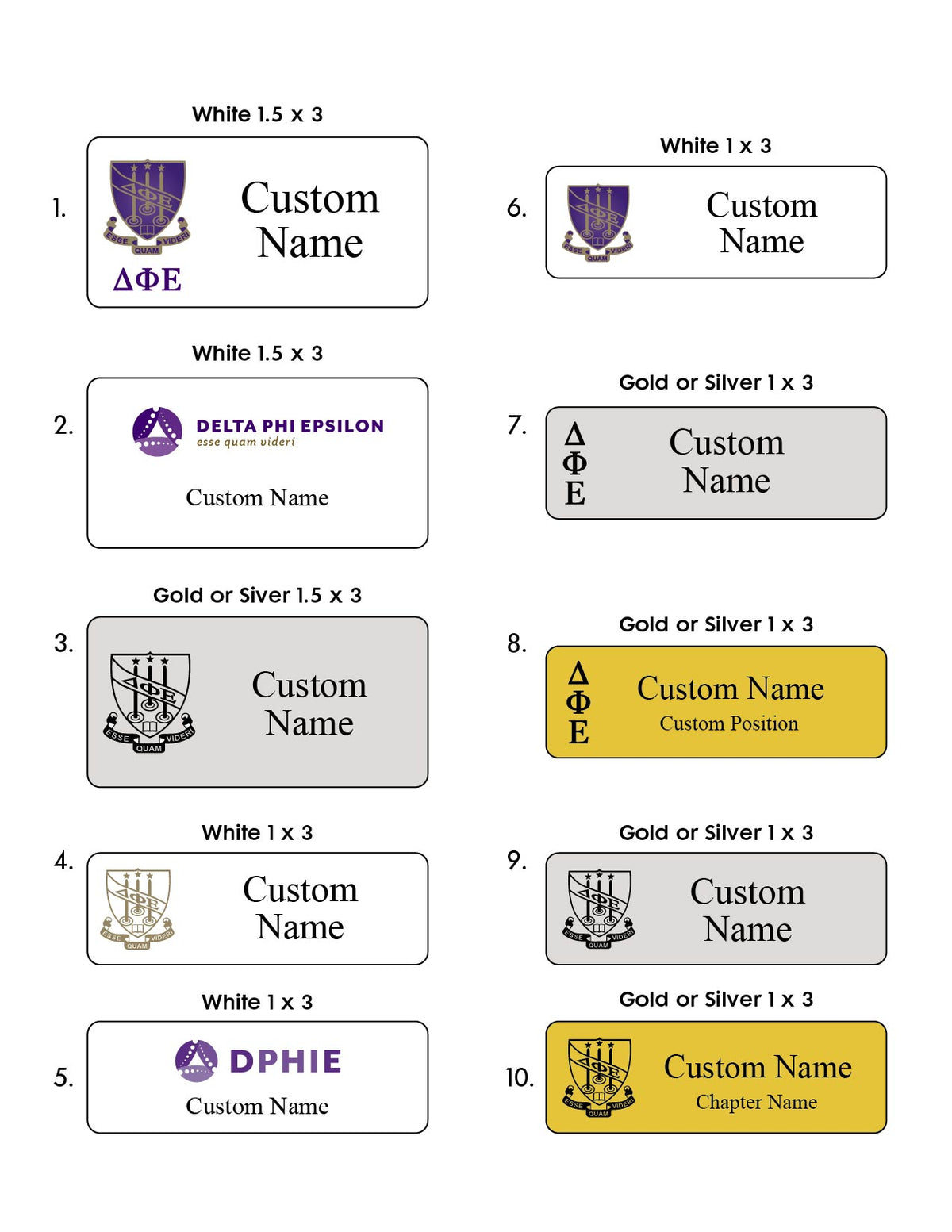 Recruitment Name Tags – DPHIE Designs
